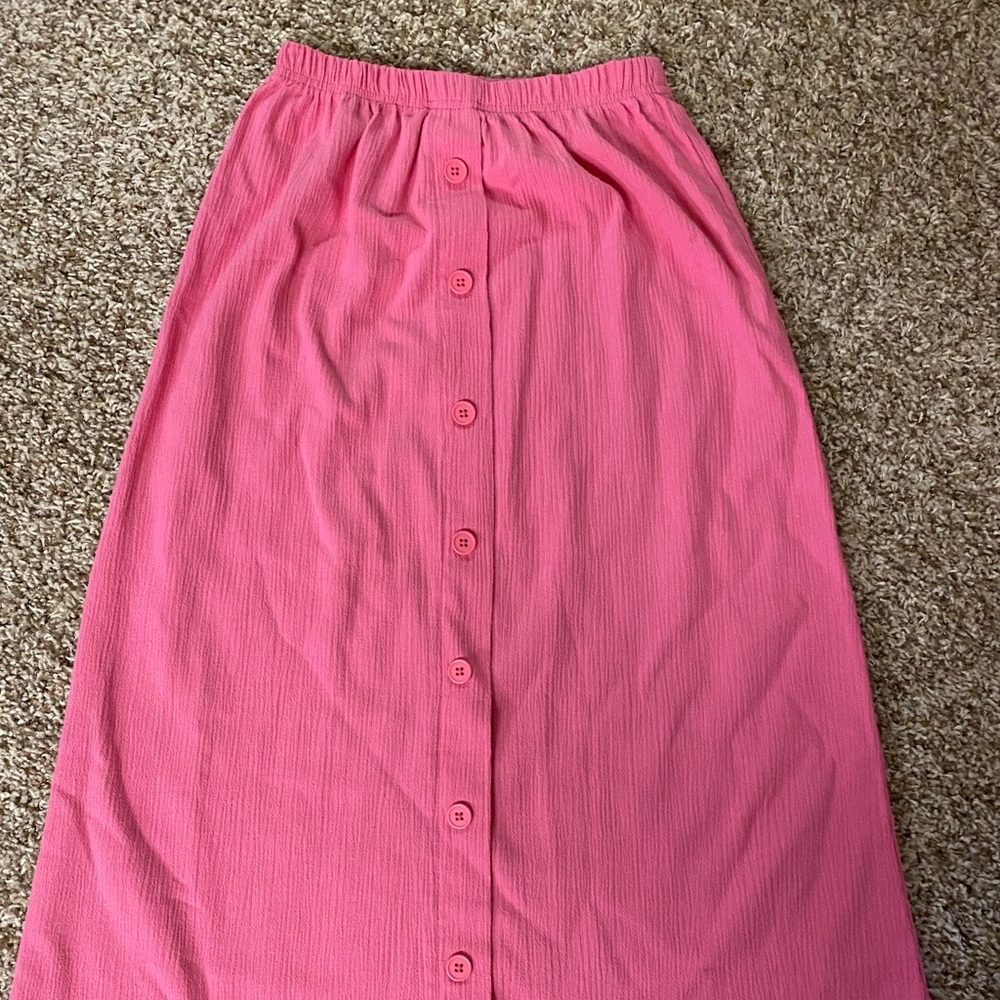 Y2k Skirt Midi Buttons Pink Blair Vintage Small - Gem